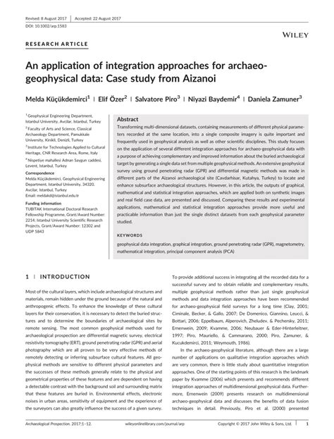 PDF An Application Of Integration Approaches For Archaeogeophysical Data Case Study From Aizanoi