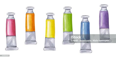 페인트 튜브 키트 무지개 색상 수채화 오일 아크릴 온도 구 아슈 포장 예술 색상 액체 안료 아티스트 액세서리 학용품 그림 손으로 그린 그림 고립 된 배경 개체 그룹에 대한