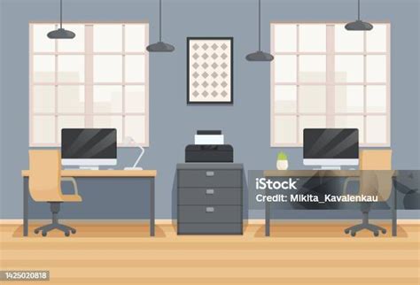 도시에서 일하는 사무실 인테리어 벡터 일러스트 레이 션 사무실에 대한 스톡 벡터 아트 및 기타 이미지 사무실 벡터 가정의 방 Istock