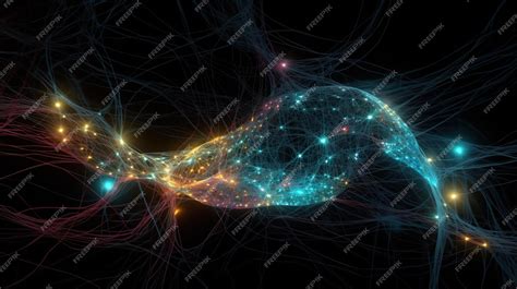 Premium Ai Image Connected Neural Network Technology Background With