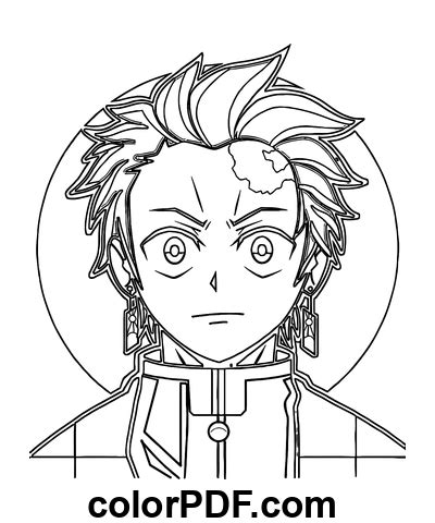 Demon Slayer Kamado Tanjiro Coloring Pages And Books In Pdf