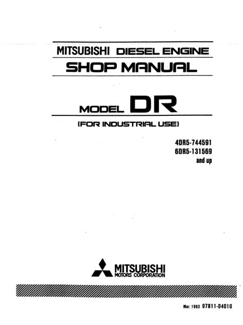 Mitsubishi 4dr5 Mitsubishi 6dr5 Engine Workshop Repair Manual