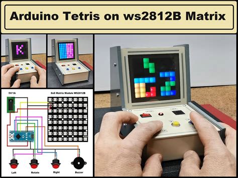 colorful arduino tetris game ws2812b led matrix details