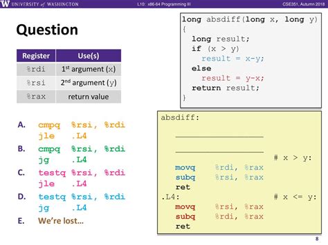 X86 64 Programming Iii Cse 351 Autumn Ppt Download