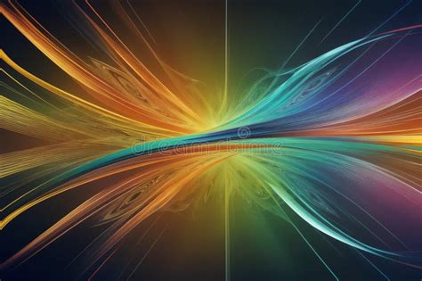 Dynamic Flow Abstract Particle Design Background With Green And Orange Colors Ai Generated