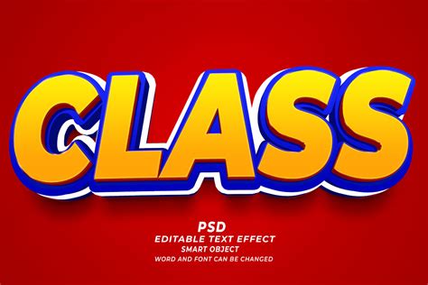 Class Psd 3d Editable Text Effect Graphic By Truevector · Creative Fabrica