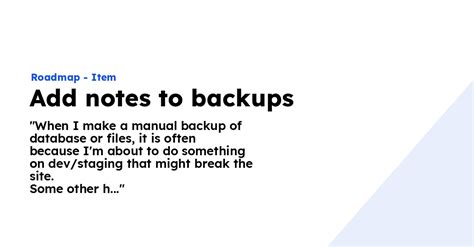 Add Notes To Backups Ploi Roadmap