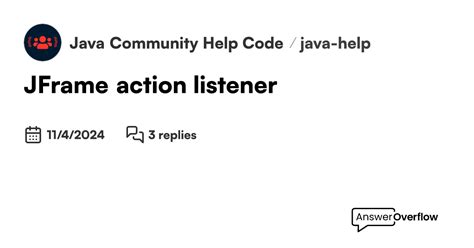 Jframe Action Listener Java Community Help Code Learn