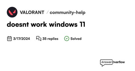 Doesnt Work Windows 11 Valorant