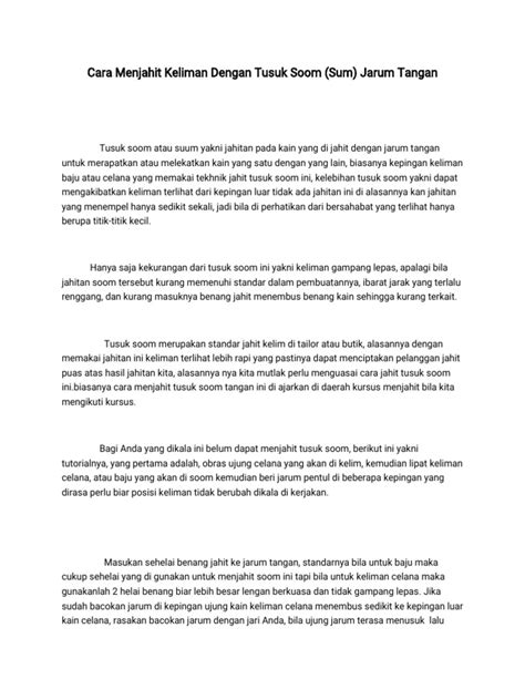 Cara Menjahit Soom Pdf