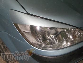 Реснички на фары Хендай Гетц (накладки фар Hyundai Getz рестайл ...