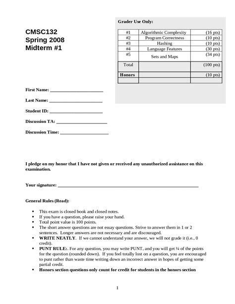 Midterm Exam For Object Oriented Programming Ii Spring 2008 Cmsc