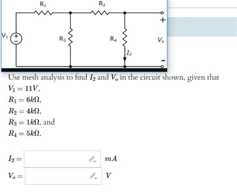 Solved Use Mesh Analysis To Find I And Vo In The Circuit Chegg