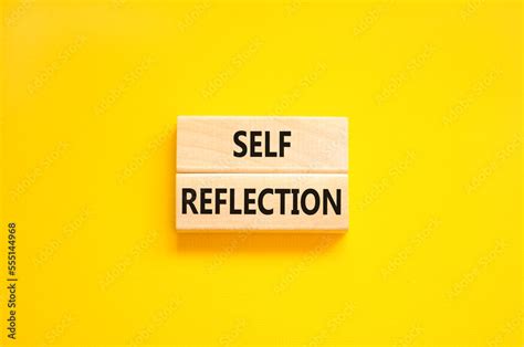 Self Reflection Symbol Concept Word Self Reflection Typed On Wooden Blocks Beautiful Yellow