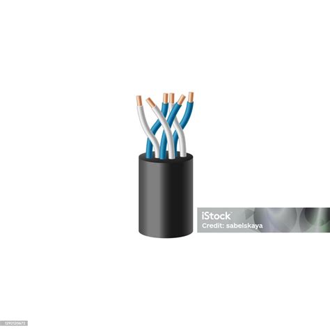 절연 절연에 연결 와이어와 구리 전기 케이블 벡터 일러스트 3차원 형태에 대한 스톡 벡터 아트 및 기타 이미지 3차원 형태 고무 구리 Istock