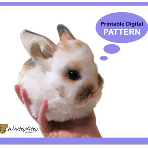 Pattern Blob Bunny Plushie Etsy