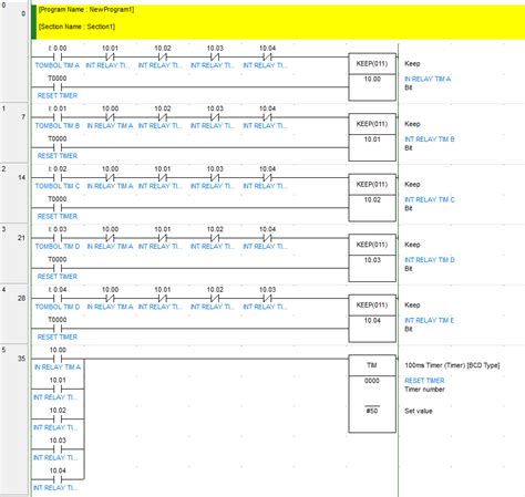 Simulasi Bel Kuis 5 Peserta dengan CX-Programmer dan CX-Designer