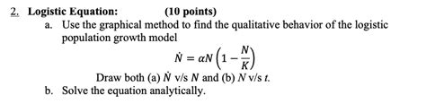 Solved Logistic Equation 10 Points A Use The Graphical