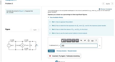 solved problem 2 2 of 3 consider the circuit in figure 1