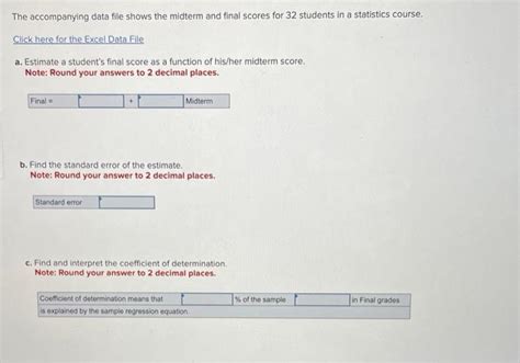 Solved The Accompanying Data File Shows The Midterm And