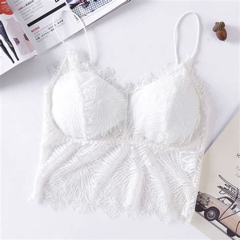 Karen Floral Lace Spaghetti Strap Lingerie Hollow Out Bra Padded Womens