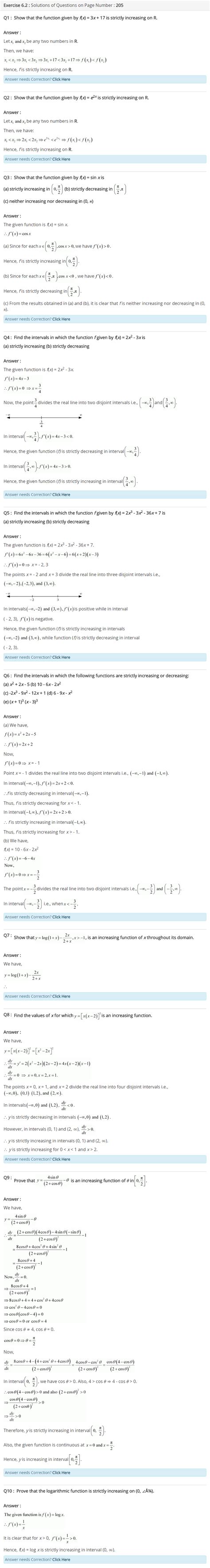 Ncert Solutions For Class 12 Maths Chapter 6 Application Of Derivatives