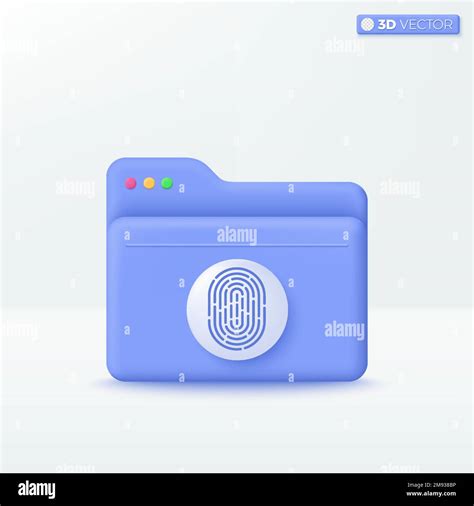 Folder Fingerprint Icon Symbol Antivirus Encryption Scan Biometric Identity Authorized