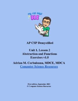 AP CSP Exercises Functions Abstraction High School U1L2