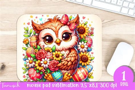 Cute Easter And Flowers Mouse Pad Png Graphic By Tanuscharts · Creative