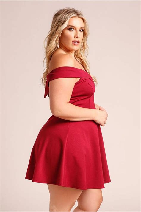 Hualong Sexy Short Red Plus Size Off The Shoulder Dress Online Store