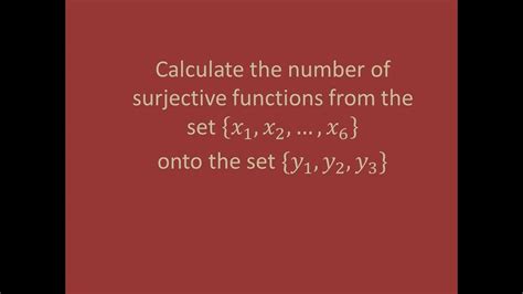 Surjective Function A Counting Problem Youtube