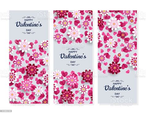 해피 발렌타인 데이 배경입니다 배너 인사말 카드 전단지에 대 한 좋은 디자인 서식 파일 종이 예술 꽃과 하트 가격에 대한 스톡 벡터 아트 및 기타 이미지 Istock