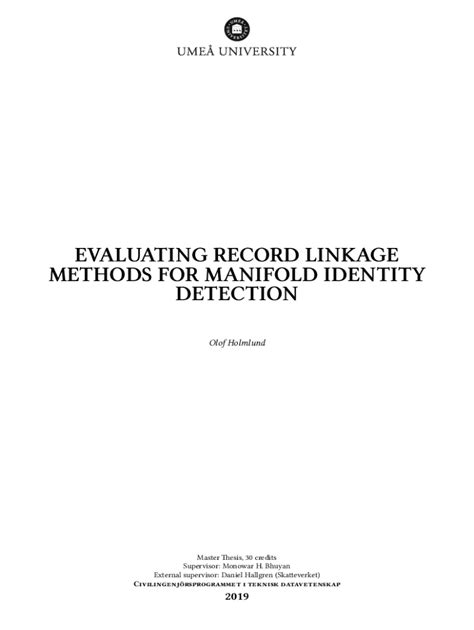 Fillable Online Evaluating Record Linkage Methods For Fax Email Print Pdffiller