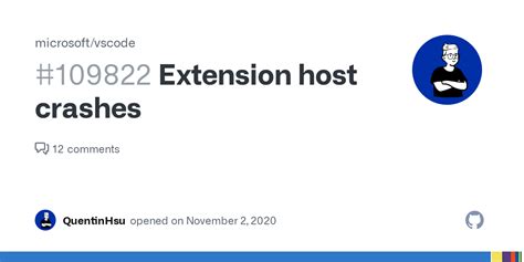 extension host crashes · issue 109822 · microsoft vscode · github