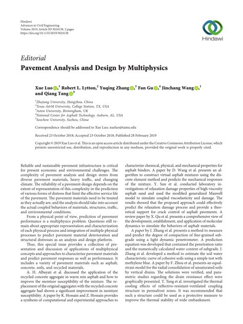 Pdf Pavement Analysis And Design By Multiphysics