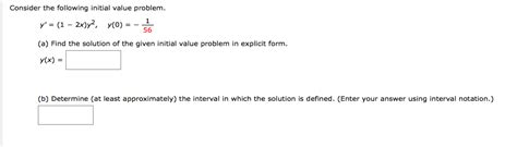 Solved Consider the following initial value problem. y' = | Chegg.com