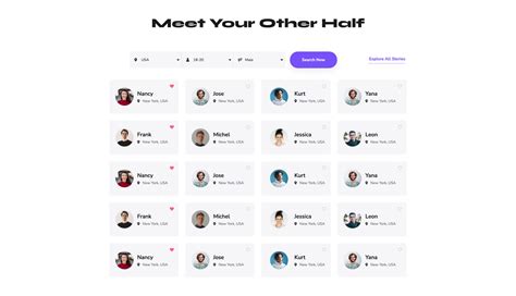 MatchMaker Dating Website Template For Elementor Members Section