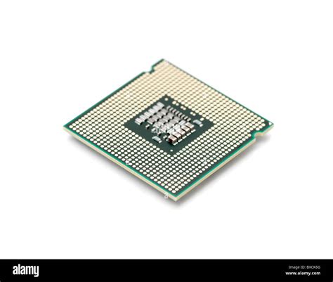 Computer Processor Isolated On White Background Shallow Focus Stock