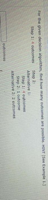 For The Given Decision Algorithm Find How Many