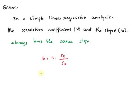 Solved In A Simple Linear Regression Model The Coefficient Of Correlation And The Slope A