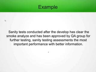 What Is Sanity Testing PPTX Technology Computing
