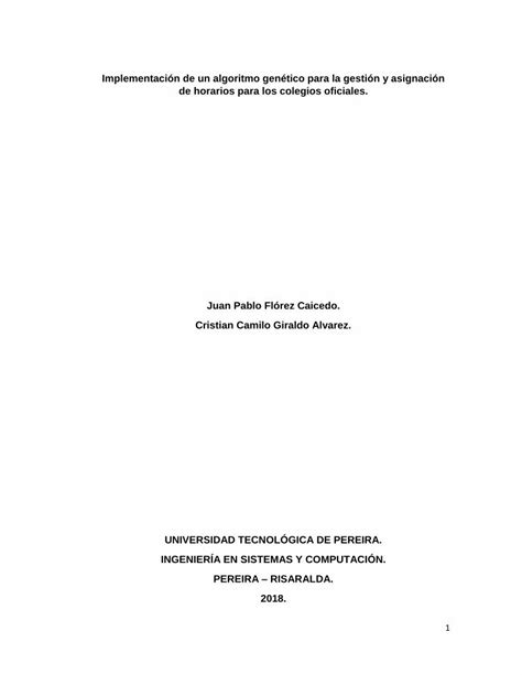pdf implementación de un algoritmo genético para la gestión y