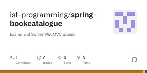GitHub Ist Programming Spring Bookcatalogue Example Of Spring WebMVC