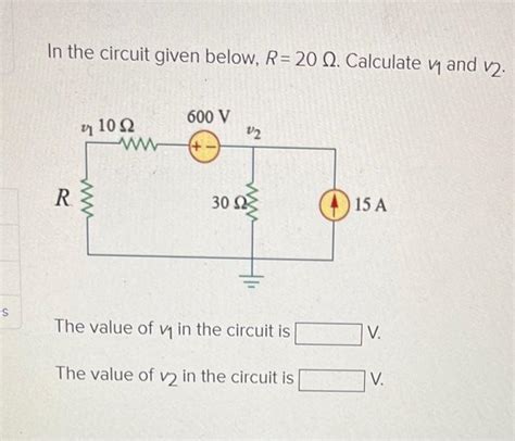 solved in the circuit given below r 20Ω calculate v1 and