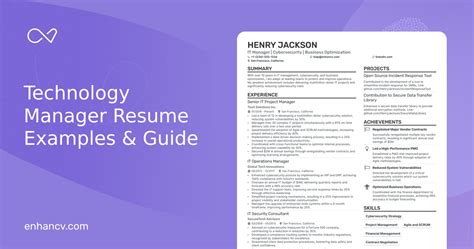 10 Technology Manager Resume Examples Guide For 2024