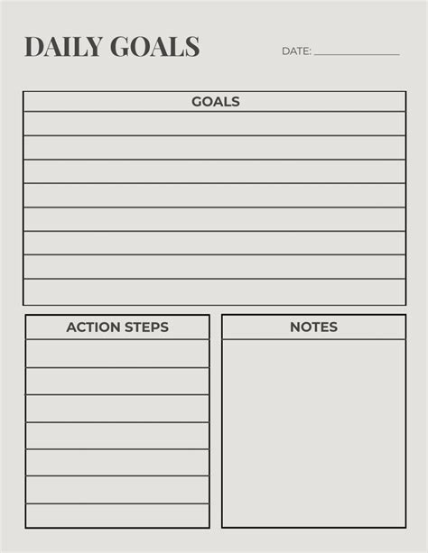 Free Goals Templates To Edit Online