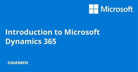 Microsoft Dynamics 365 简介 Coursera