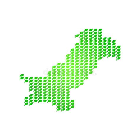 Abstract Pakistan Map Formed By Leaf Shapes Stock Vector Illustration