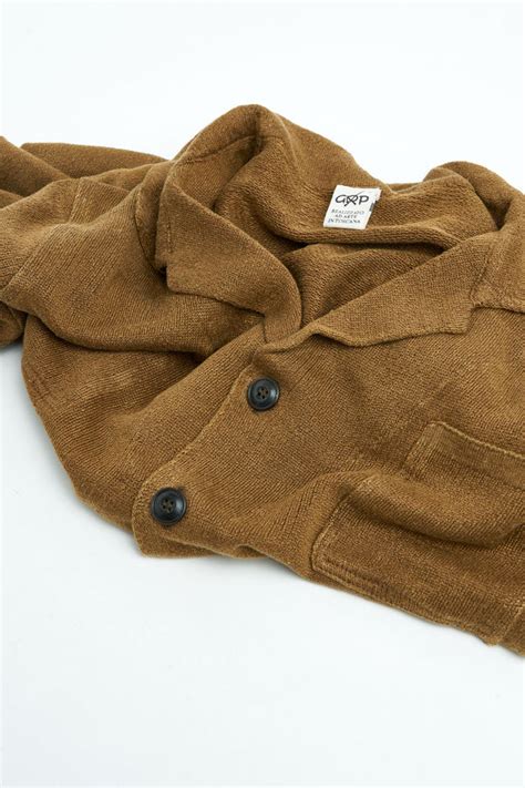 Grp Knitwear 3 Pocket Jacket Pl 60 Linen Knit Tobacco Sunsetstar