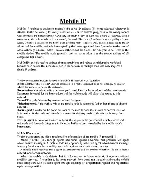 Mobile Ip Wireless Computing Mobile Ip Mobile Ip Enables A Device To Maintain The Same Ip